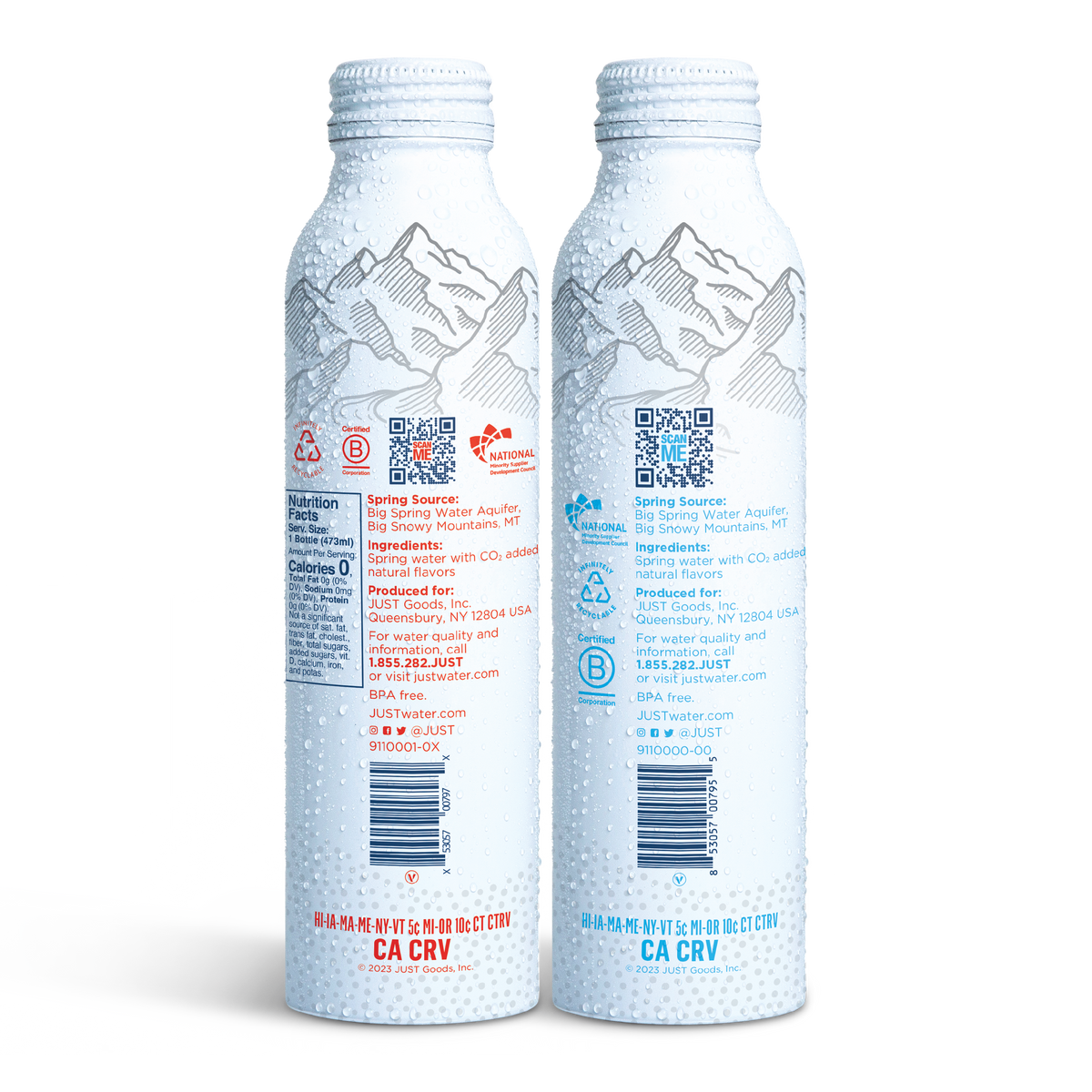 JUST Bubbles Sparkling Strawberry & Original Flavored Spring Water ...