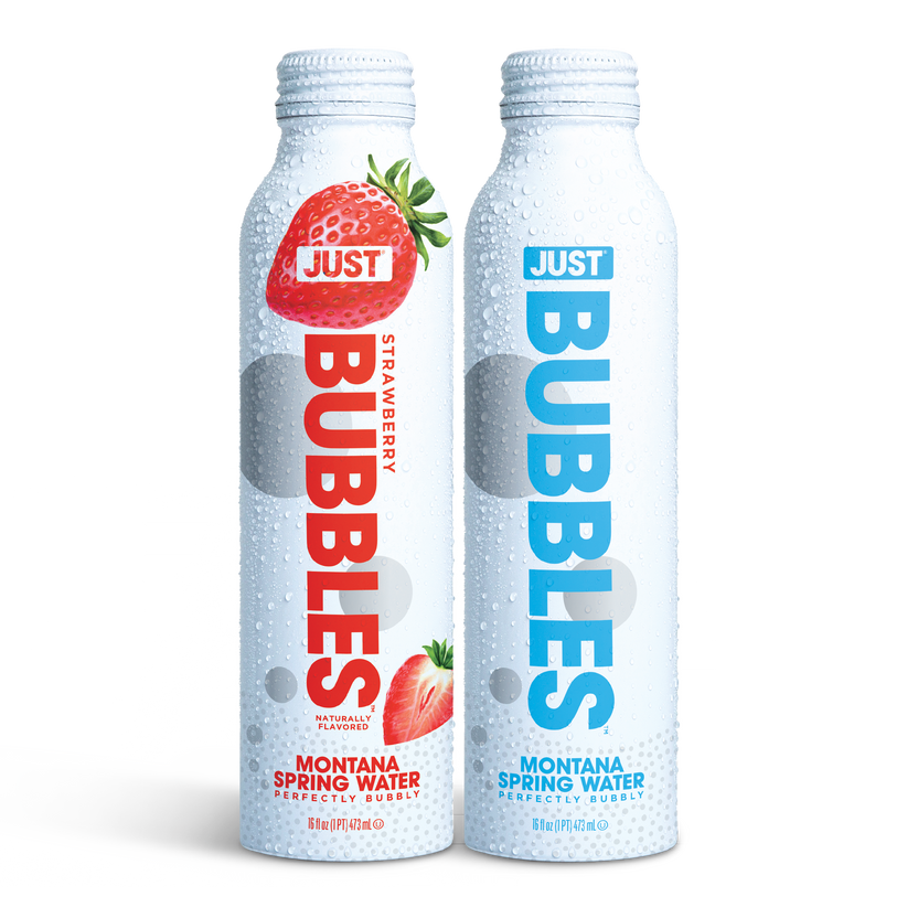 JUST Bubbles Sparkling Strawberry & Original Flavored Spring Water ...